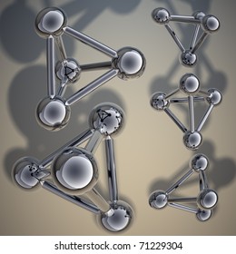 Simple Steel Molecular Structure 3d Stock Illustration 71229304 ...