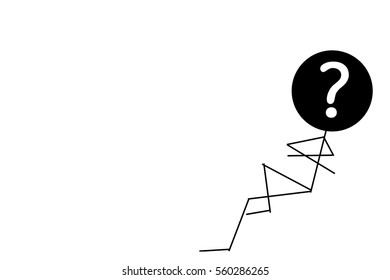 Simple Stickman Question Mark Sitting Without Stock Illustration 560286265