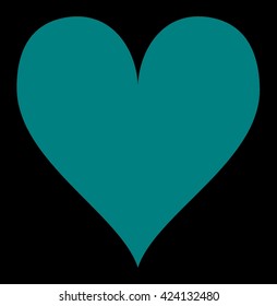 Simple Tealgreen Heart On Black Background Stock Illustration 424132480 ...