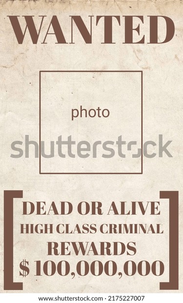 Simple Wanted Poster Illustrator Design Stock Illustration 2175227007 ...