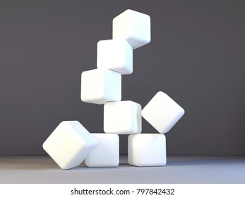 Simple White Box Display 3d Design Stock Illustration 797842432 ...