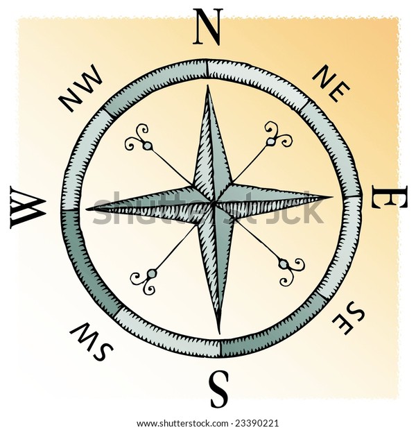 Simple Wind Rose Isolated Stock Illustration 23390221