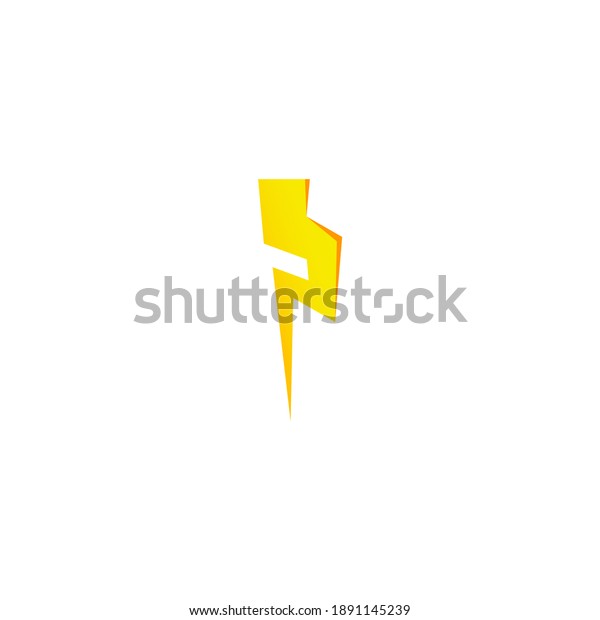 Simple Yellow Thunderbolt Icon Thunder Bolt Stock Illustration ...