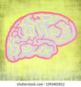 Simplified Drawing Brain Stock Illustration 1393401812 | Shutterstock