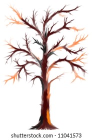 Simply Dark Brown Tree Without Leaves Stock Illustration 11041573 ...