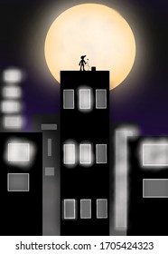 Singer Singing Moonlight Stock Illustration 1705424323 | Shutterstock