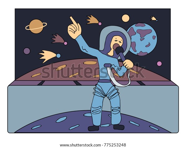 Singer Space Front Comets Planets Guide Stock Illustration 775253248 ...