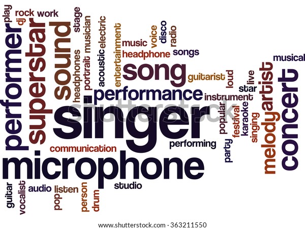 Singer Word Cloud Concept On White Stock Illustration 363211550