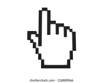 Single Black Pixel Hand Cursor Pointer 库存插图 126800066 | Shutterstock