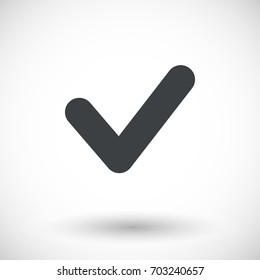 Single Check Mark Icon Flat Design Stock Illustration 703240657 ...