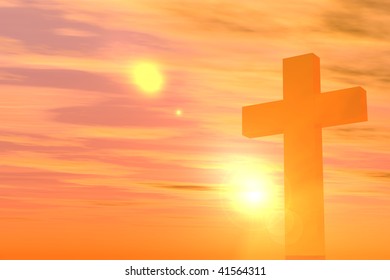 Single Cross On Orange Gradient Background Stock Illustration 41564311 ...