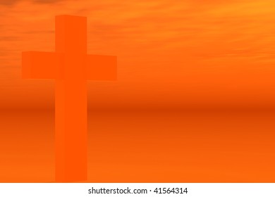 Single Cross On Orange Gradient Background Stock Illustration 41564314 ...