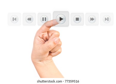Single Finger Press Play Button Stock Illustration 77359516 | Shutterstock