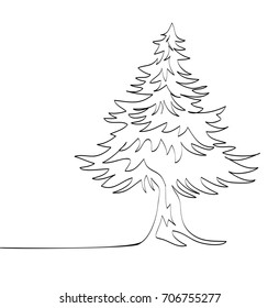 Single Line Drawing Tree Stock Vector (Royalty Free) 706755286