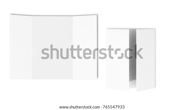 Single Open Gate Fold Brochure 3 Stock Illustration 765547933 ...