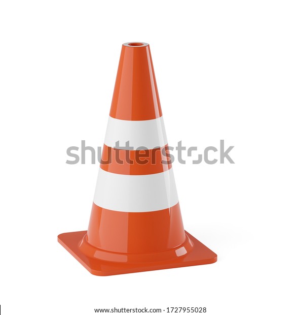 Single Orange Traffic Warning Cone Pylon: ภาพประกอบสต็อก 1727955028 ...