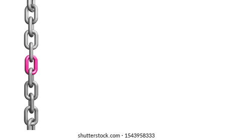 Single Pink Colored Link Chain Conceptual: ภาพประกอบสต็อก 1543958333 ...