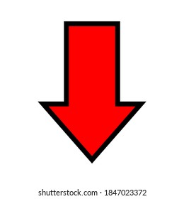 Single Red Arrow Arrow Down Sign Stock Illustration 1847023372 ...