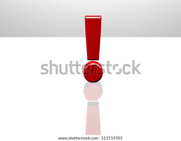 Single Red Exclamation Mark 3d Cgi Stock Illustration 313159301 ...