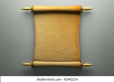 Vektor Stok Old Paper Scroll Vertical Parchment Ancient (Tanpa Royalti ...
