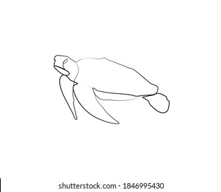 Singleline Drawing Turtle Stock Illustration 1846995430 | Shutterstock