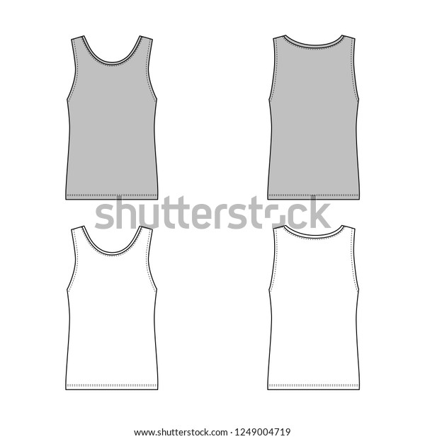 Singlet Man Template Front Back Views Stock Illustration 1249004719
