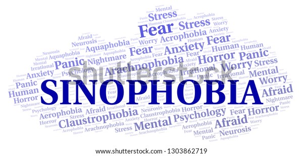 Sinophobia Word Cloud 스톡 일러스트 1303862719