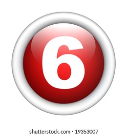 3d Button Number Six Stock Illustration 132844448 | Shutterstock