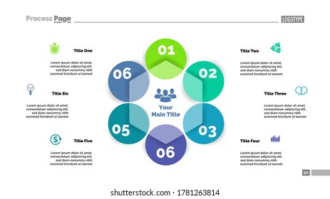 Five Circle Flowchart Slide Template Business Stock Vector (Royalty ...
