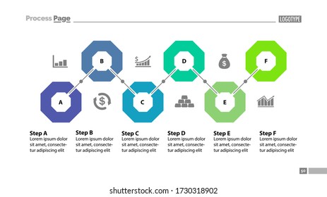 Six Steps Flowchart Template Design Element Stock Illustration ...