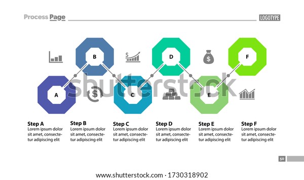 Six Steps Flowchart Template Design Element Stock Illustration ...