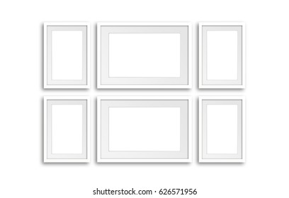 Empty Picture Frames Mockup Different Sizes Stock Vector (Royalty Free ...