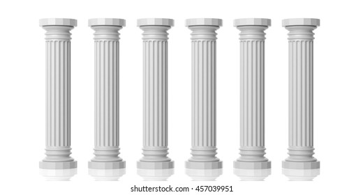 Six White Marble Pillars Isolated On Stock Illustration 457039951 ... Six White Marble Pillars Isolated On Stock Illustration 457039951 ...