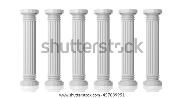 Six White Marble Pillars Isolated On Stock Illustration 457039951 ... Six White Marble Pillars Isolated On Stock Illustration 457039951 ...