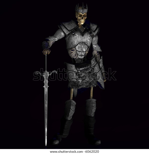 Skeleton Armor Shield Sword Clipping Path Stock Illustration 6062020