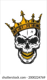 Skeleton Crown Head Illustration Design Stock Illustration 2000224769 ...