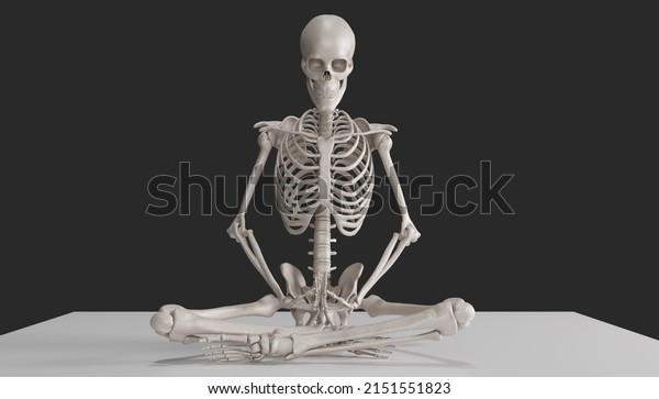 Skeleton Posing 3d Render Illustration Stock Illustration 2151551823 ...