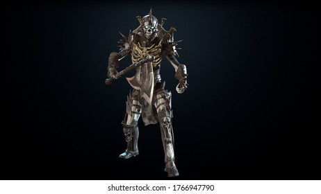Skeleton Armor Shield Sword Clipping Path Stock Illustration 6062020