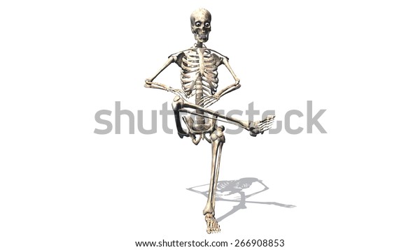 Skeleton Sitting Separated On White Background Stock Illustration 266908853
