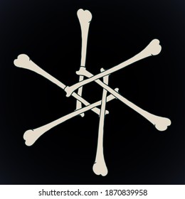Skeleton Snowflake Made Bones Beige Isolated Stock Illustration ...