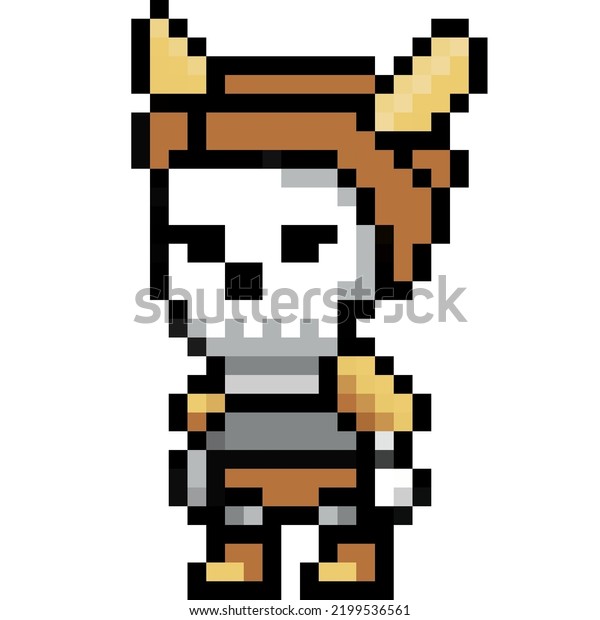 Skeleton Soldier 8bit Pixels Art Stock Illustration 2199536561 ...