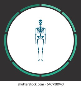Vektor Stok Skeleton Simple Flat White Vector Pictogram (Tanpa Royalti ...