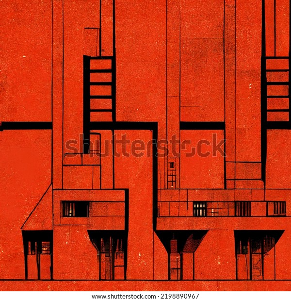 Sketch Constructivist Architecture Stock Illustration 2198890967 ...