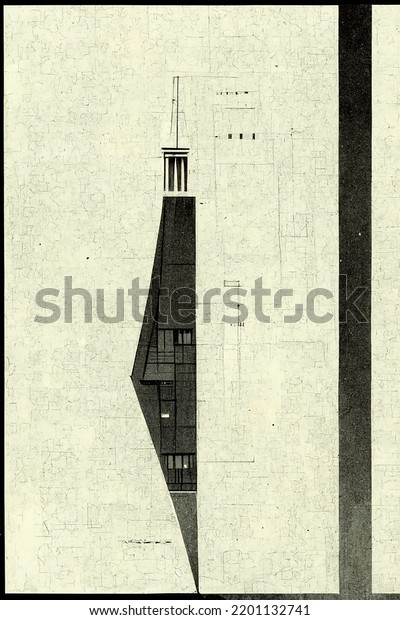Sketch Constructivist Architecture Stock Illustration 2201132741 ...