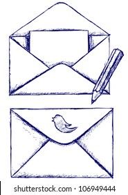 Sketch Envelope Raster Stock Illustration 106949444 | Shutterstock