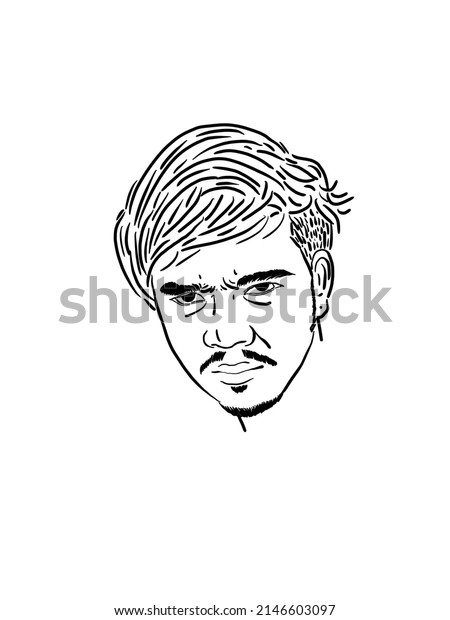 Sketch Man Face Stock Illustration 2146603097 | Shutterstock