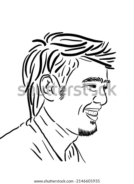 Sketch Man Face Stock Illustration 2146605935 | Shutterstock