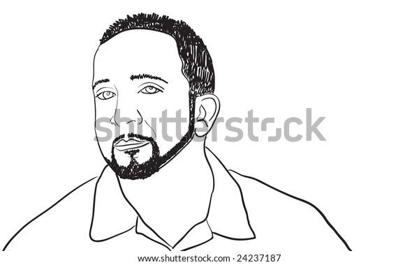 Sketch Man Goatee Thin Beard Stock Illustration 24237187