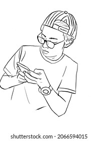 1,753 Boy with phone sketch Images, Stock Photos & Vectors | Shutterstock