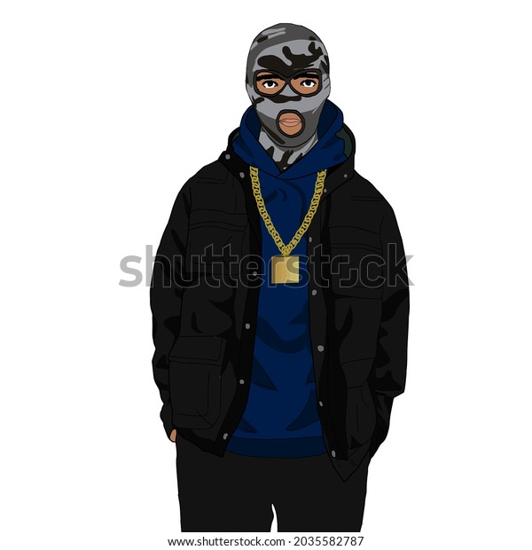 Ski Masked 2d Character Design Stock Illustration 2035582787 | Shutterstock